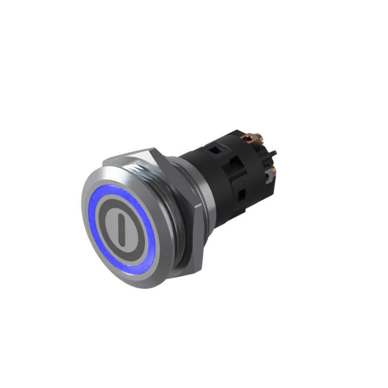 Illuminated pushbutton, Series 82, Ø 25 mm, flush, Silver, IP65, IP67 ...