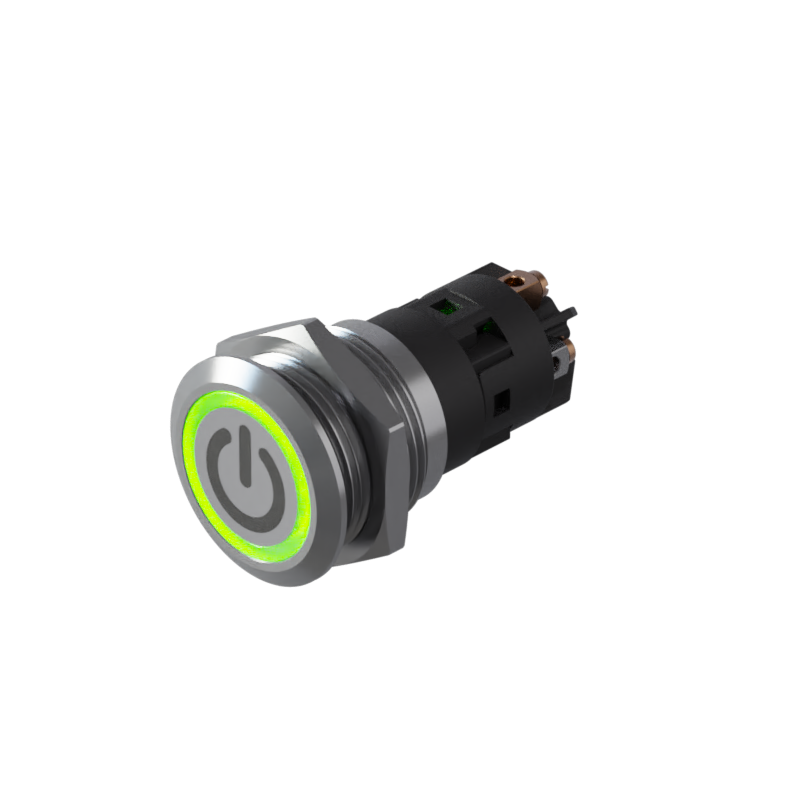 Illuminated pushbutton, Series 82, Ø 22 mm, flush, Silver, IP65, IP67 ...
